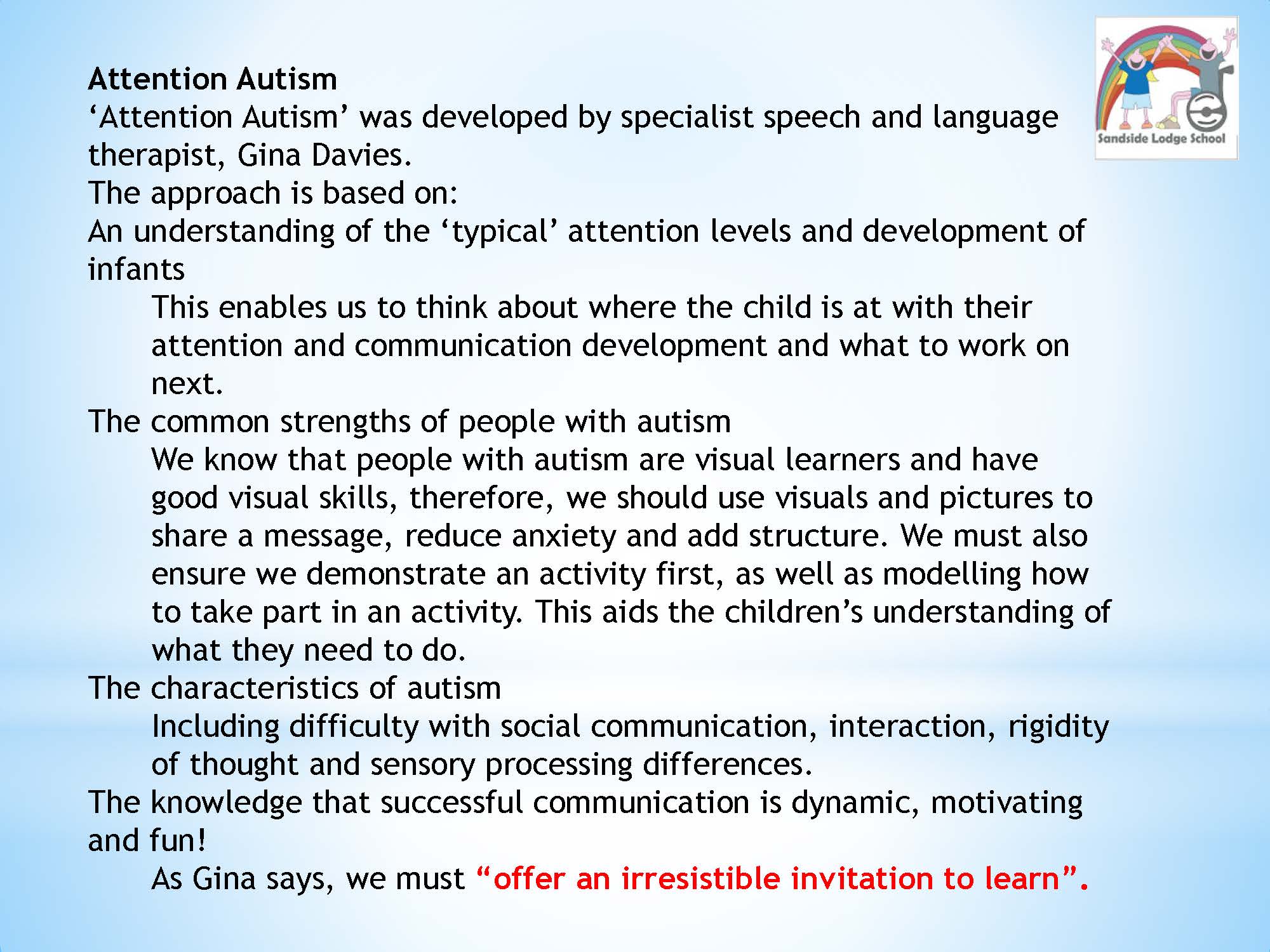 Attention Autism – Sandside Lodge School | Special Educational Needs ...